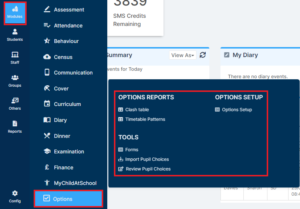 How to use the Options Setup page – Bromcom – Documentation Centre
