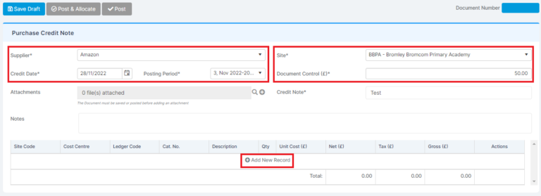 How to Post A Purchase Credit Note – Bromcom – Documentation Centre