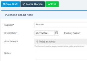 How to Post A Purchase Credit Note – Bromcom – Documentation Centre