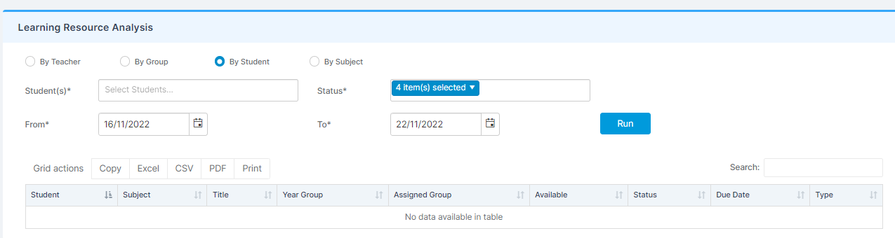 How to use Homework Analysis – Bromcom – Documentation Centre