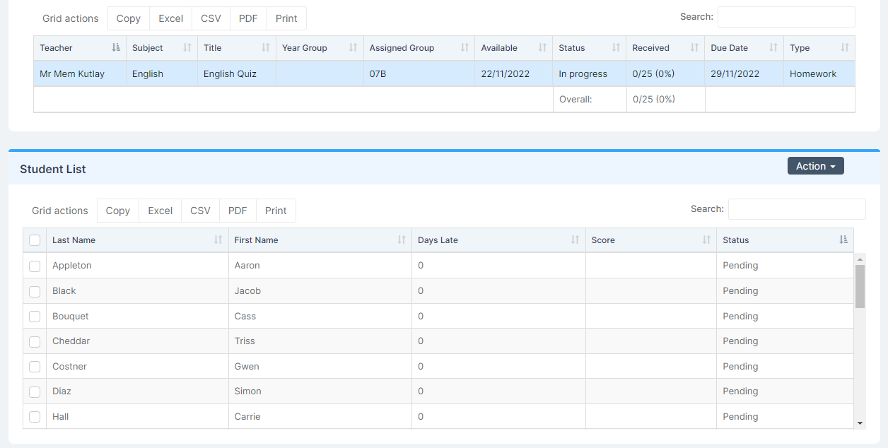 How to use Homework Analysis – Bromcom – Documentation Centre