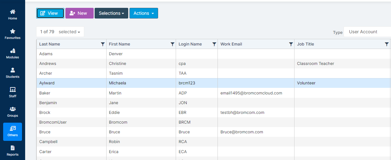 How to View a User Audit History – Bromcom – Documentation Centre