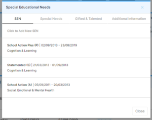 How to add SEN Information to a Student – Bromcom – Documentation Centre