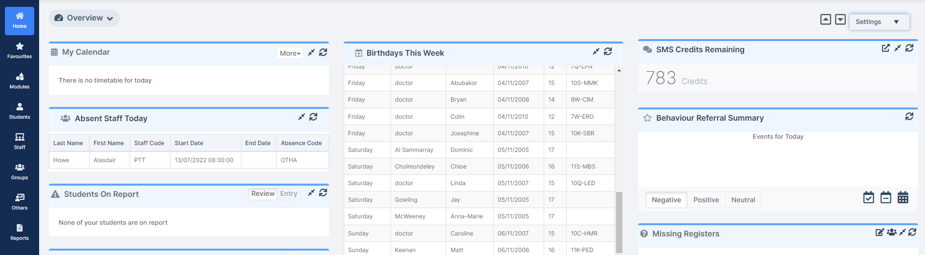How to use Widgets and Tiles on the Overview Dashboard – Bromcom
