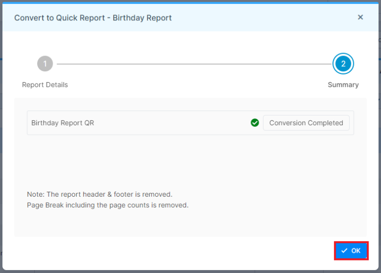 How to use Quick Report Conversion – Bromcom – Documentation Centre