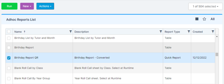 How to use Quick Report Conversion – Bromcom – Documentation Centre