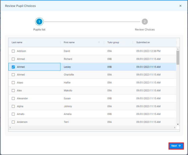 How to use the Review Pupil Choices page – Bromcom – Documentation Centre