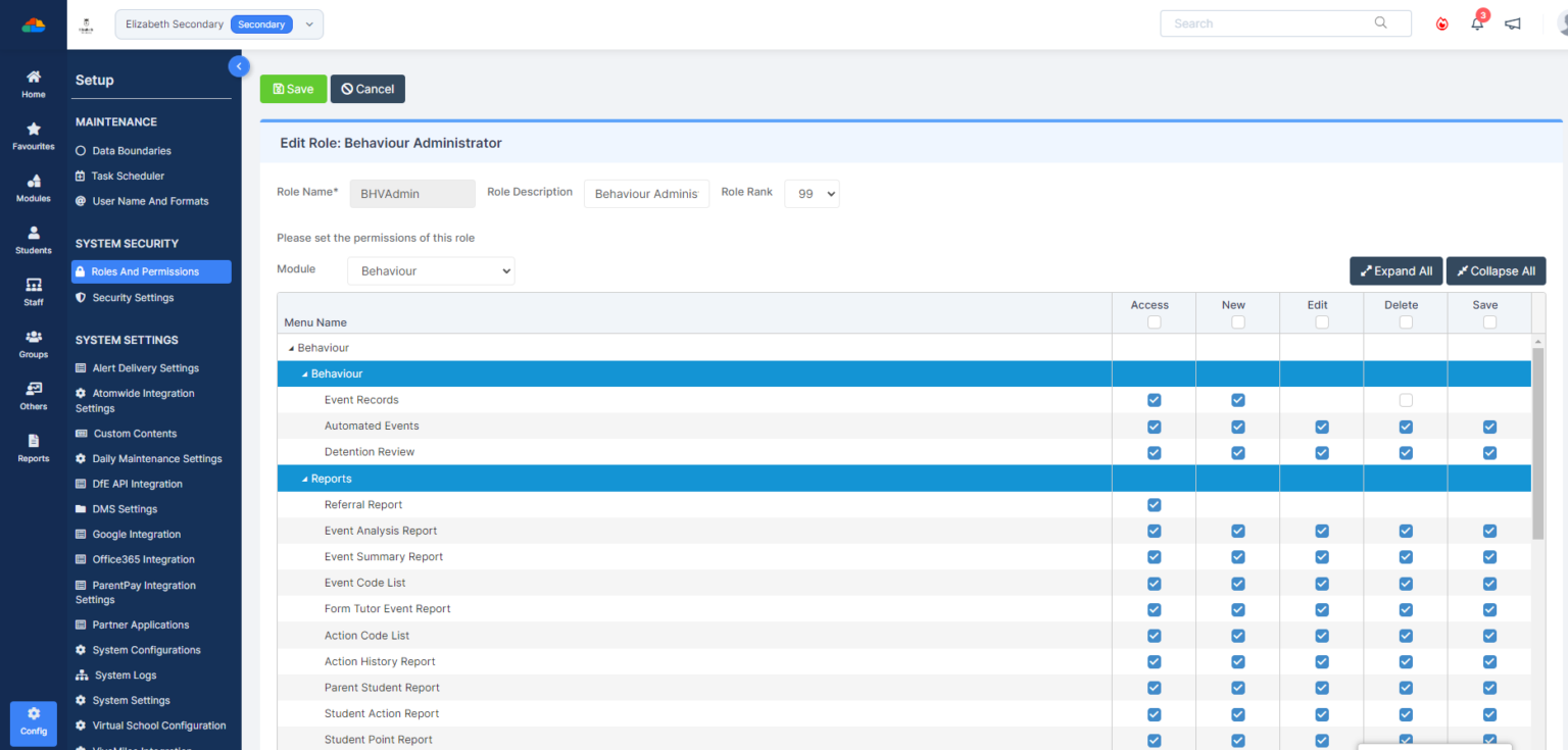 Behaviour Overview – Bromcom – Documentation Centre