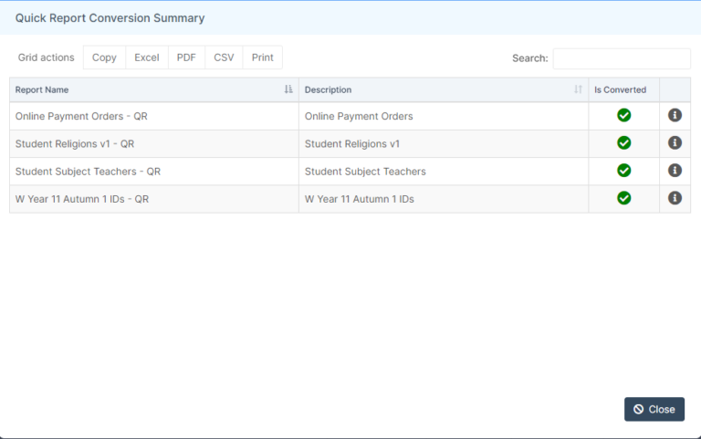 How to use Quick Report Conversion – Bromcom – Documentation Centre