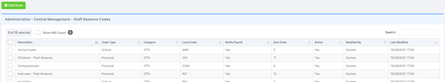 How To Distribute Staff Absence Codes from Vision – Bromcom ...