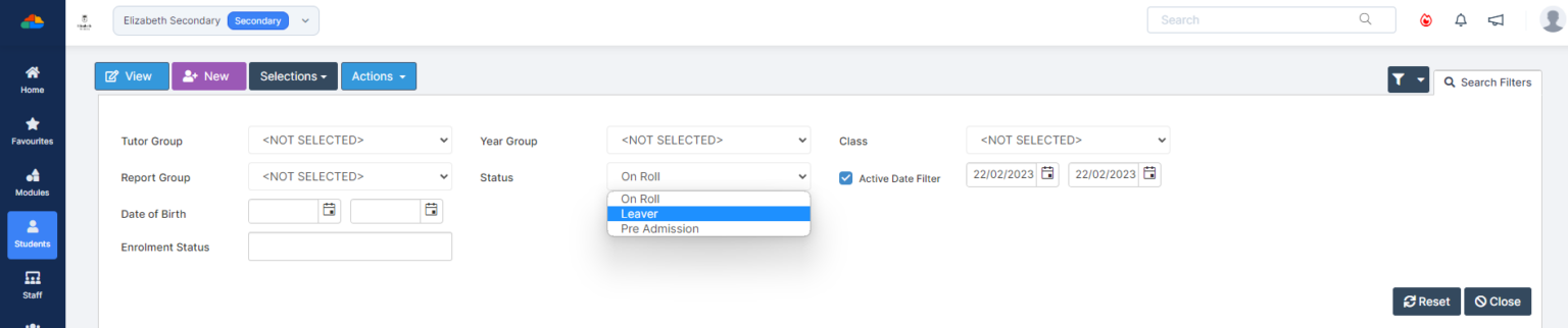 How to use the Student List Page to Create Simple Reports – Bromcom – Documentation Centre