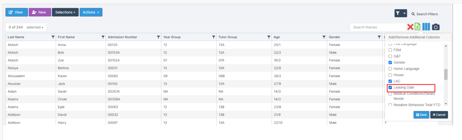 How to use the Student List Page to Create Simple Reports – Bromcom – Documentation Centre