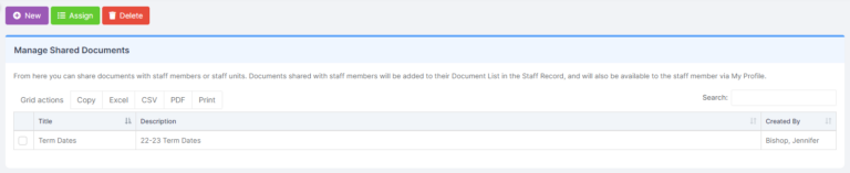 How to Manage Shared Documents – Bromcom – Documentation Centre