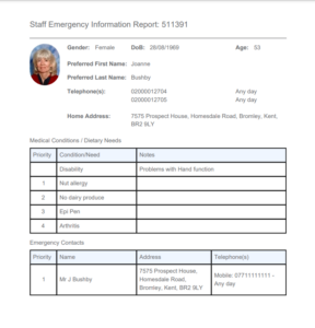 How to View Staff Emergency Information – Bromcom – Documentation Centre