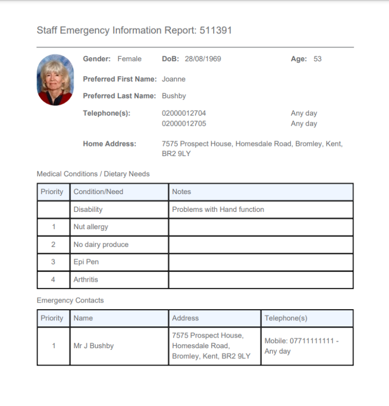 How to View Staff Emergency Information – Bromcom – Documentation Centre