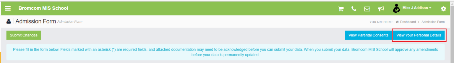 How to view Admissions/Data Collection Forms in MCAS – Bromcom – Documentation Centre