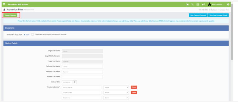 How to view Admissions/Data Collection Forms in MCAS – Bromcom – Documentation Centre