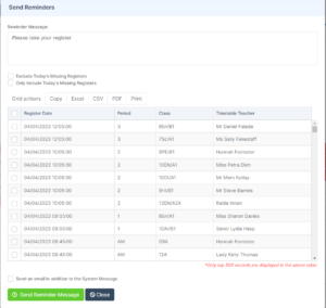 How To Use Today’s Missing Registers – Bromcom – Documentation Centre