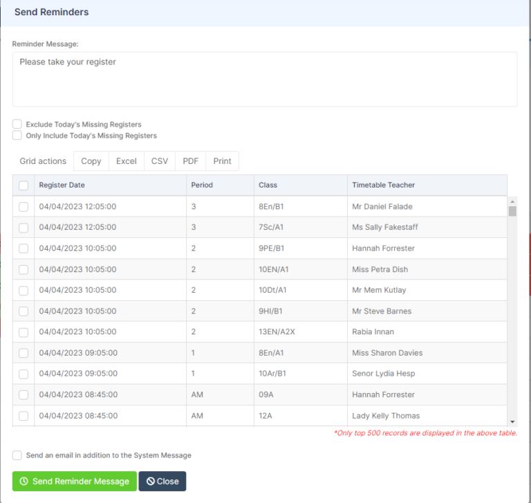 How To Use Today’s Missing Registers – Bromcom – Documentation Centre
