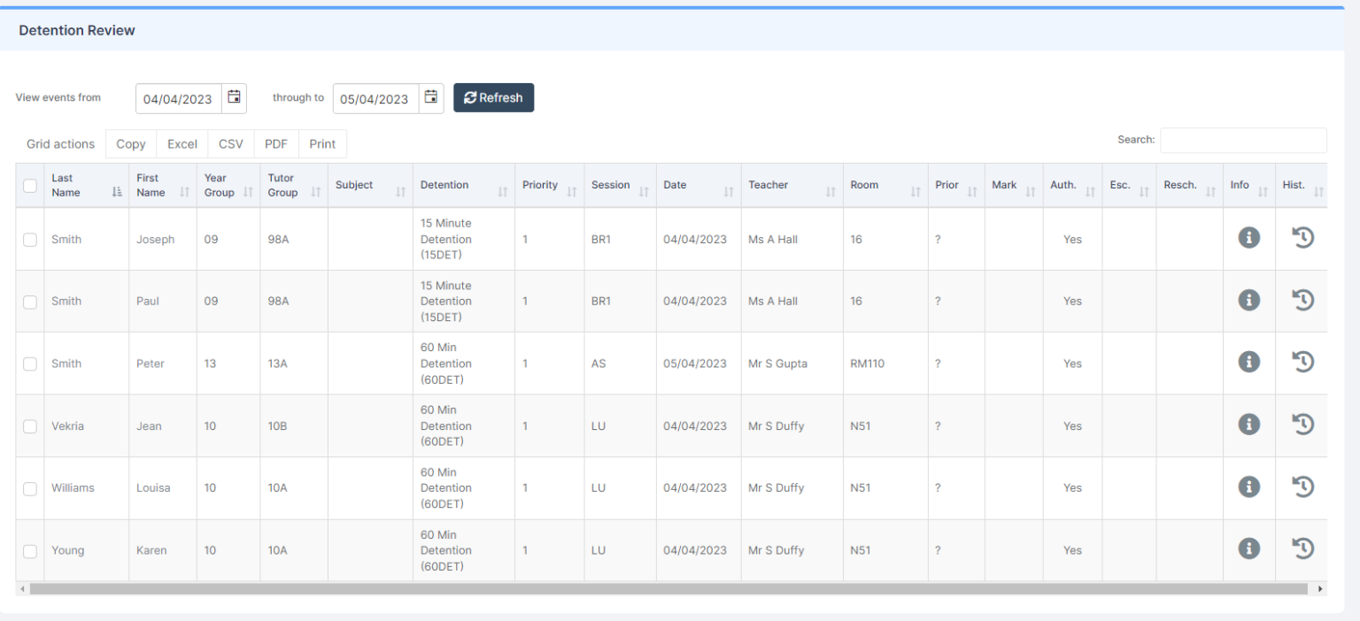 How to use Detention Review – Bromcom – Documentation Centre
