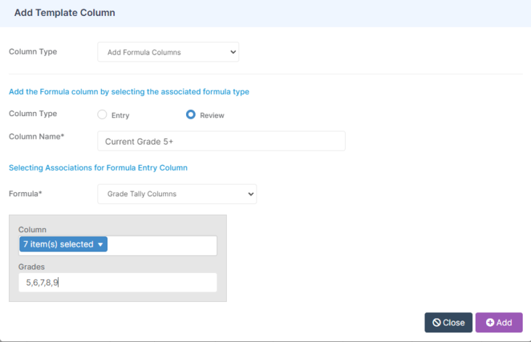 How to Add a Formula Column to a Marksheet – Bromcom – Documentation Centre