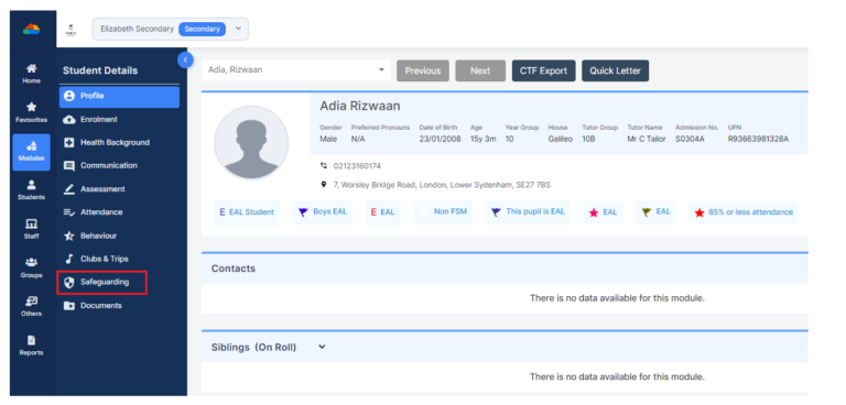 How to add Safeguarding information to a Students Record – Bromcom ...