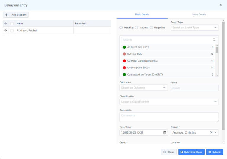 How to Setup Configurations for Behaviour – Bromcom – Documentation Centre