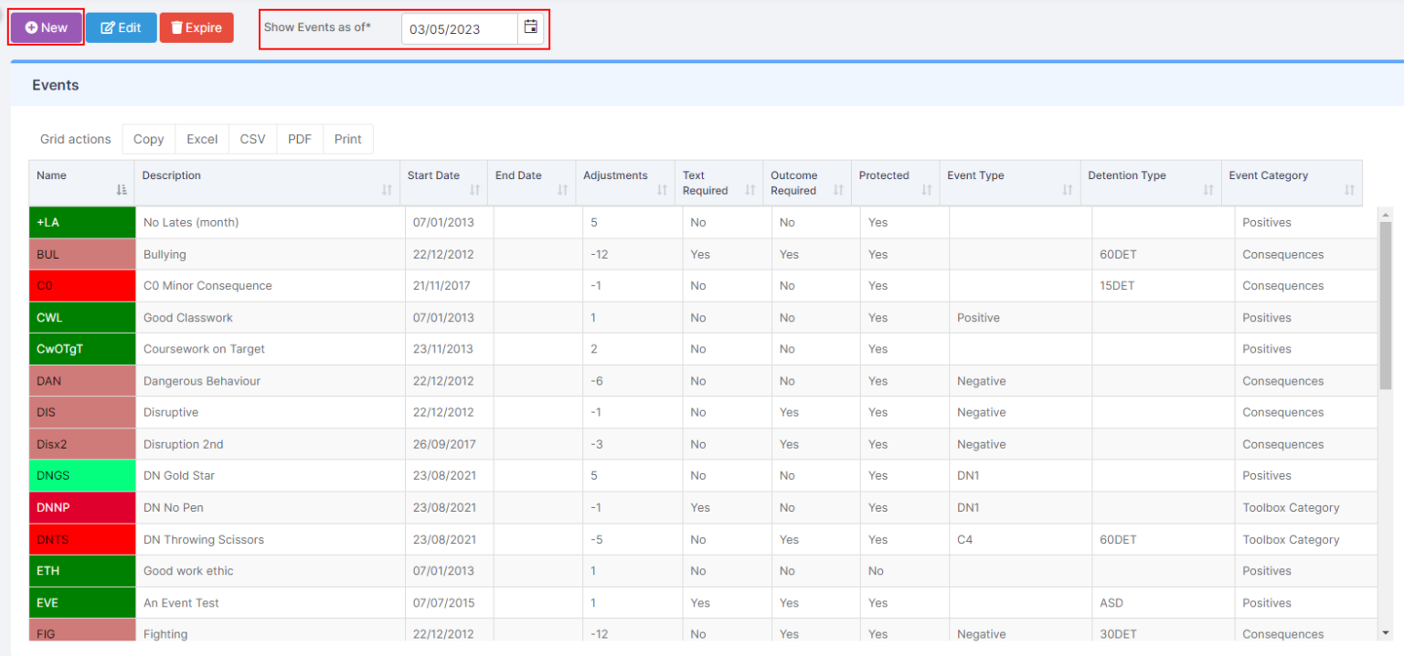 How to Create a New Behaviour Event – Bromcom – Documentation Centre