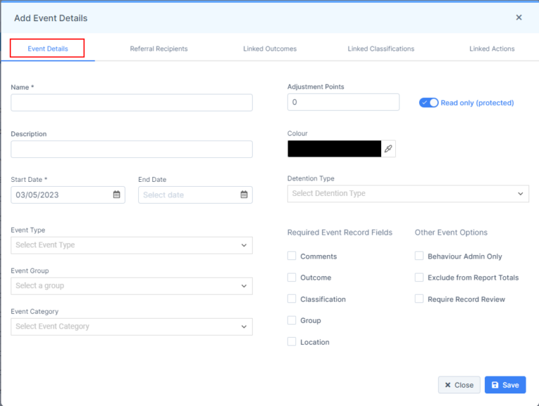 How to Create a New Behaviour Event – Bromcom – Documentation Centre