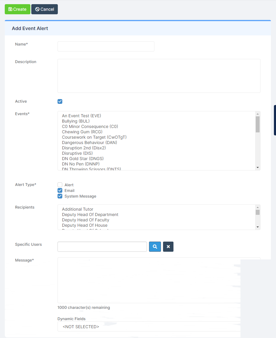 How to Create a Behaviour Event Alert – Bromcom – Documentation Centre