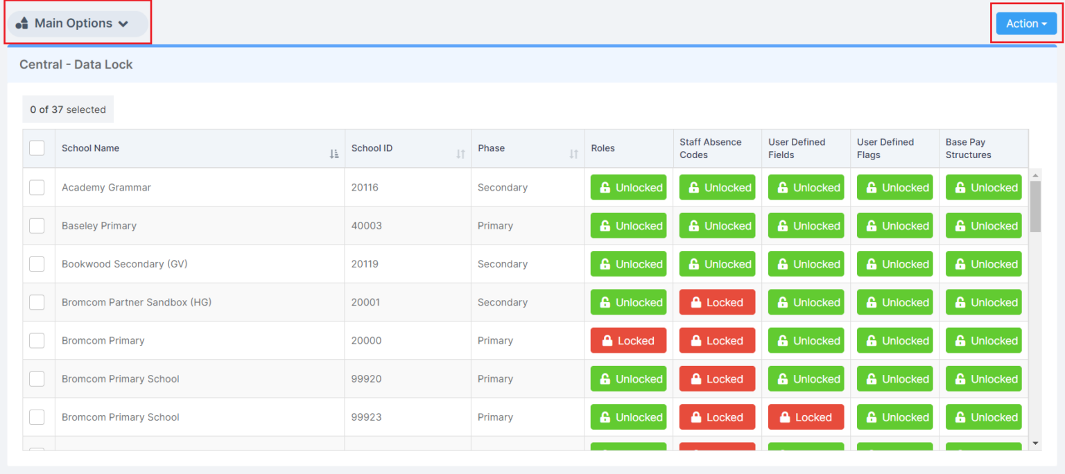 How To use the Vision Data Lock – Bromcom – Documentation Centre