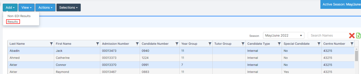 How to View, Edit and Add Exam Results – Bromcom – Documentation Centre