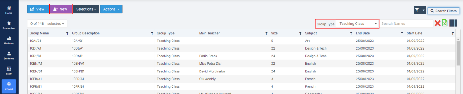 How to Create a New Teaching Class – Bromcom – Documentation Centre