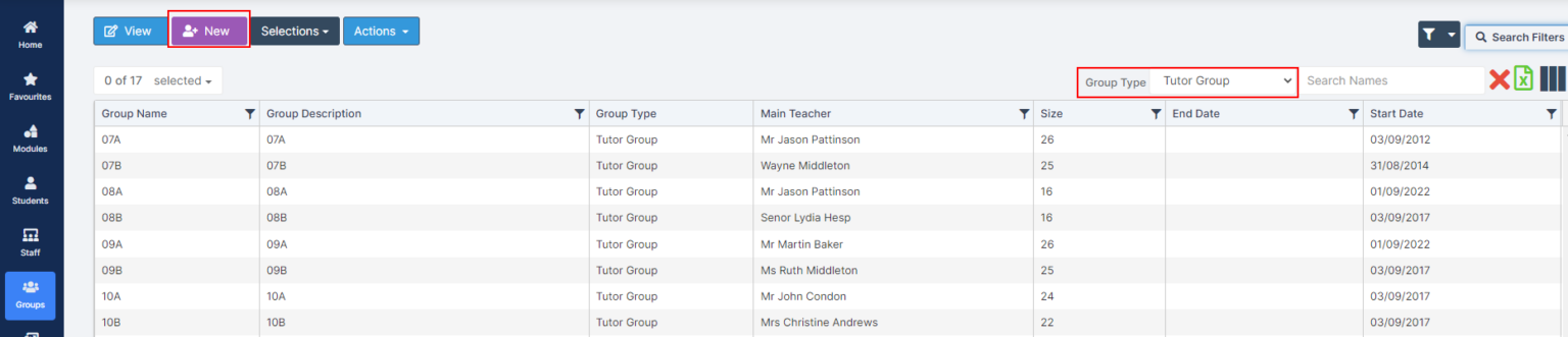 How to Create a New Tutor Group – Bromcom – Documentation Centre