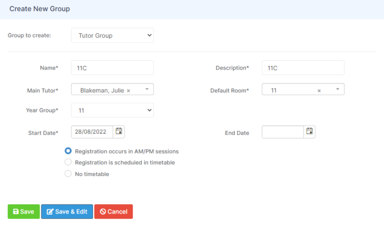 How to Create a New Tutor Group – Bromcom – Documentation Centre