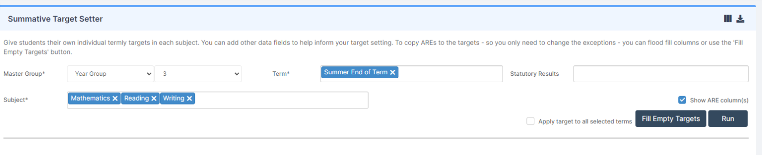 How to use the Summative Target Setter – Bromcom – Documentation Centre