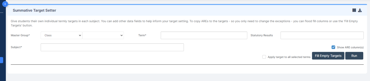 How to use the Summative Target Setter – Bromcom – Documentation Centre