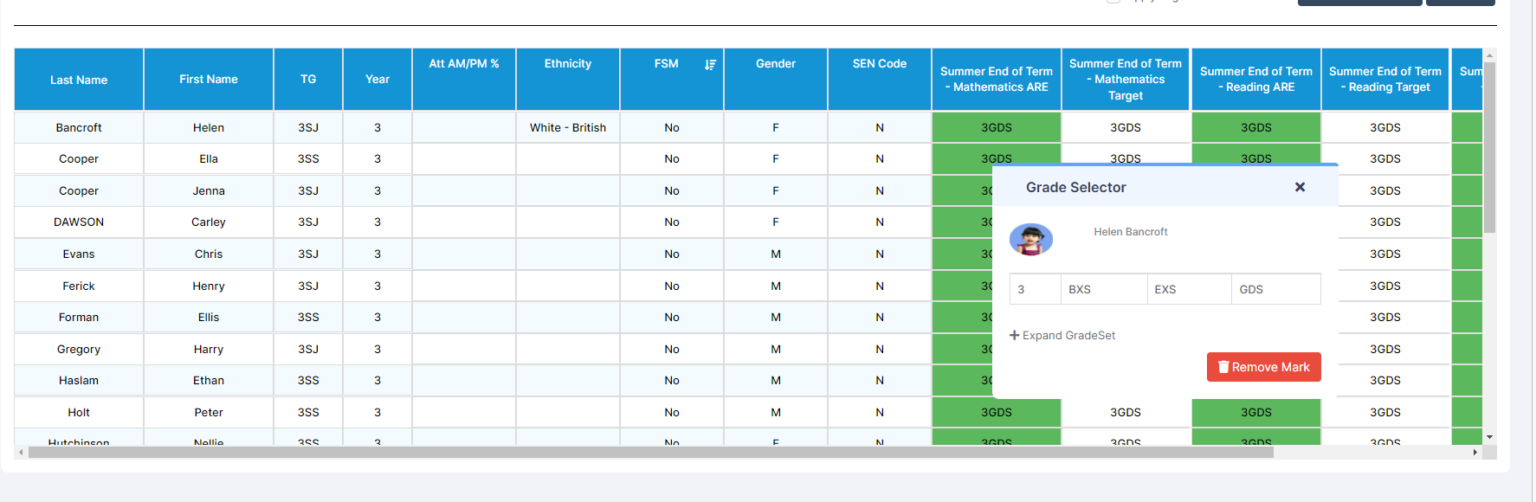 How to use the Summative Target Setter – Bromcom – Documentation Centre