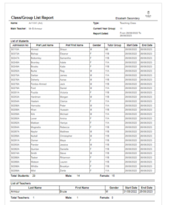 How to run a Class List Report – Bromcom – Documentation Centre