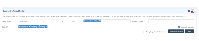 How To Use The Summative Target Setter Bromcom Documentation Centre 0605