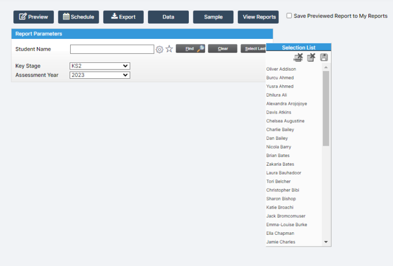 How to run reports on Primary Data Collections – Bromcom – Documentation Centre