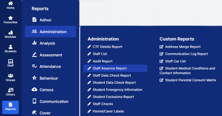 How to Report on Staff Absence Codes – Bromcom – Documentation Centre