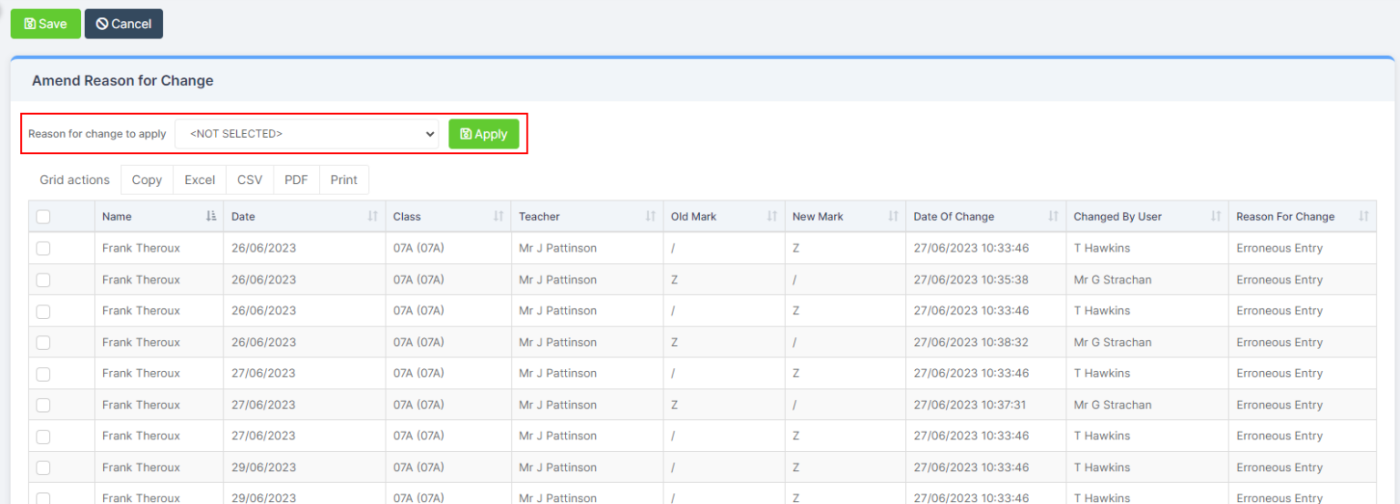 How to Amend Reason for Change – Bromcom – Documentation Centre