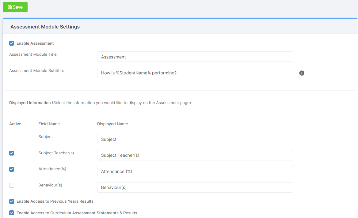 How to Configure Assessment for Student Portal – Bromcom