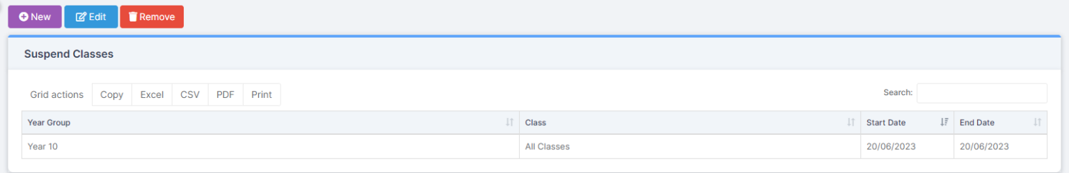 How to Suspend Classes – Bromcom – Documentation Centre