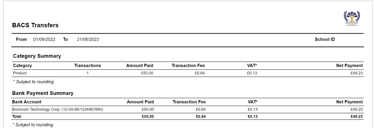 How to Run the BACS Transfer Report for MyChildatSchool – Bromcom ...