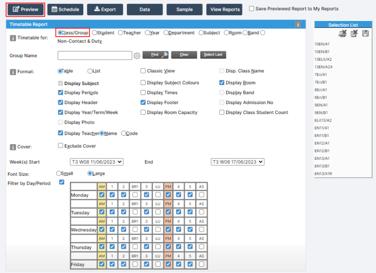How to Run the Timetable Report for Student Groups – Bromcom ...