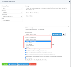 How to Send an SMS Message or Email – Bromcom – Documentation Centre