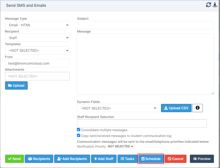 How to Send an SMS Message or Email – Bromcom – Documentation Centre