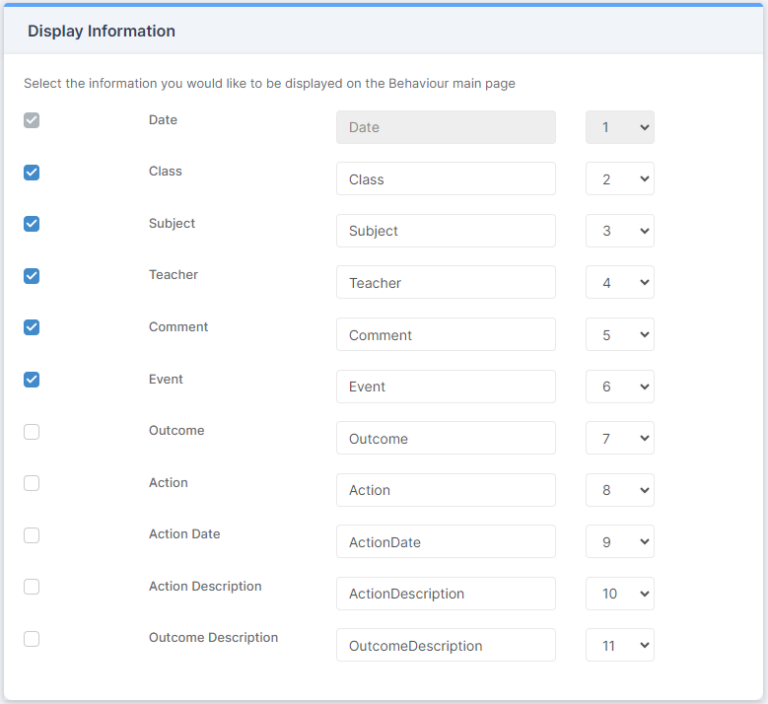 How to Configure Behaviour for the Student Portal – Bromcom – Documentation Centre